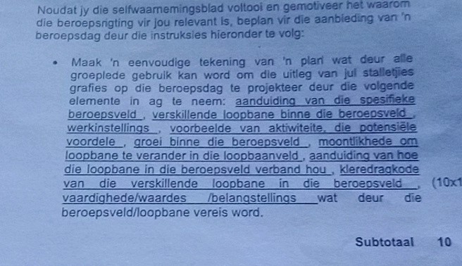 Noudat jy die selfwaamemingsblad voltooi en | StudyX