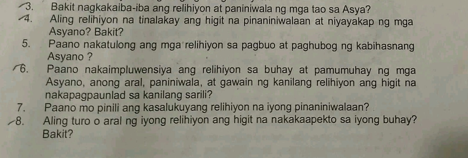 3 Bakit nagkakaiba-iba ang relihiyon at | StudyX