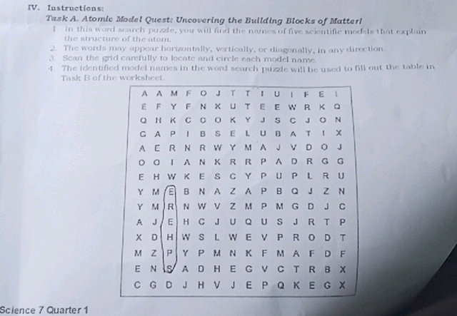 IV Instructions Task A Atomic Model Quest | StudyX