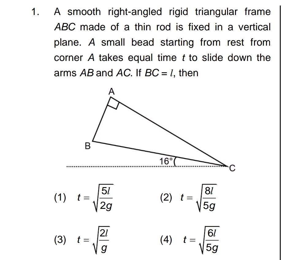 1 A smooth right-angled rigid triangular | StudyX