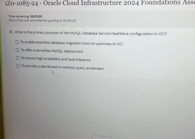1Zo-1085-24 - Oracle Cloud Infrastructure | StudyX