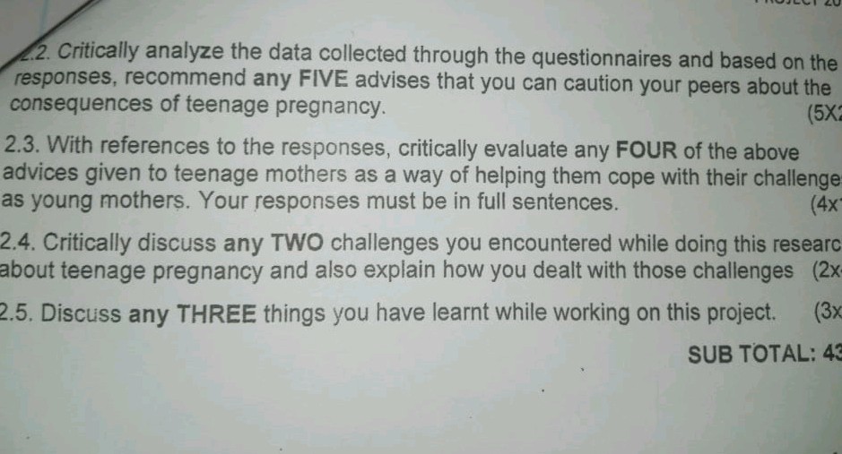 2 Critically analyze the data collected | StudyX