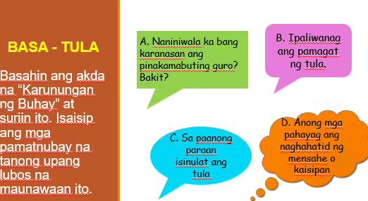 BASA - TULA Basahin ang akda na Karunungan | StudyX