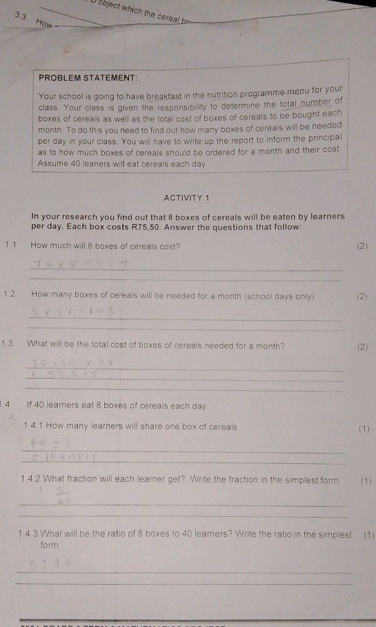 33 How object which the cereal ba PROBLEM | StudyX