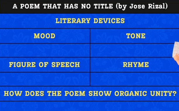 A POEM THAT HAS NO TITLE (by Jose Rizal) | StudyX