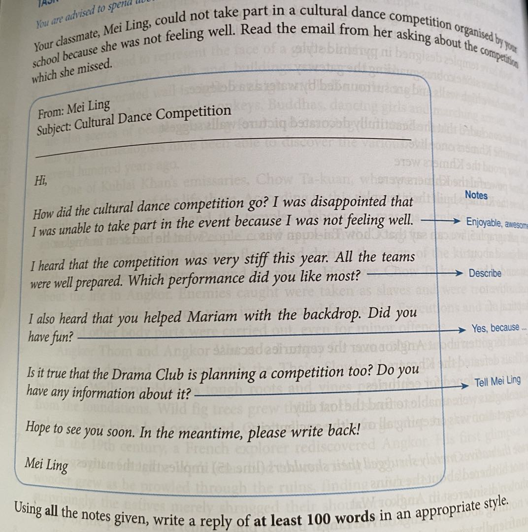 Your classmate Mei Ling could not take part | StudyX