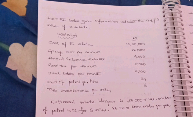 From the below given information calculate | StudyX