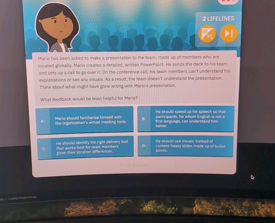 Mario has been asked to make a presentation | StudyX