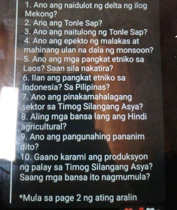 1 Ano ang naidulot ng delta ng ilog Mekong | StudyX