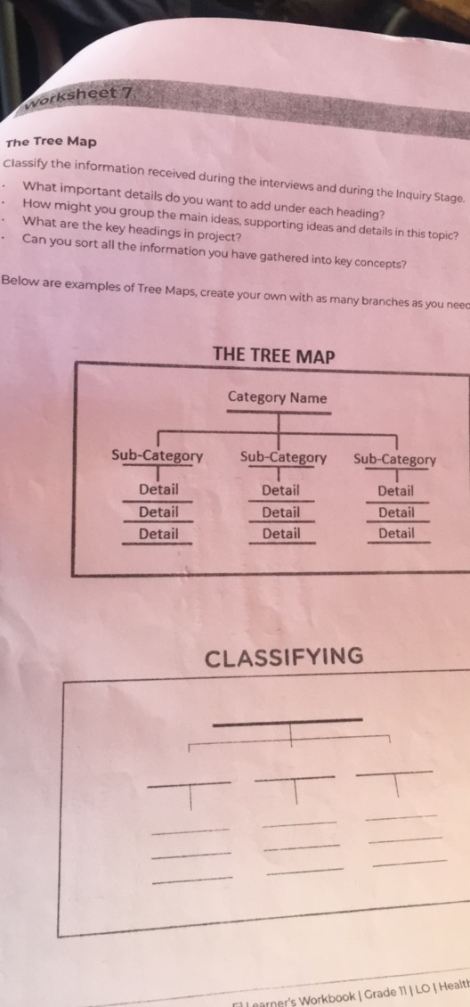 worksheet 7 The Tree Map Classify the | StudyX