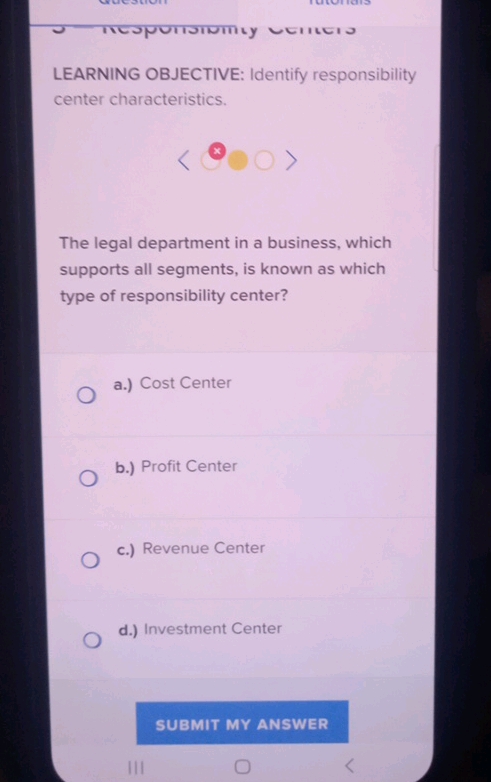 LEARNING OBJECTIVE Identify responsibility | StudyX