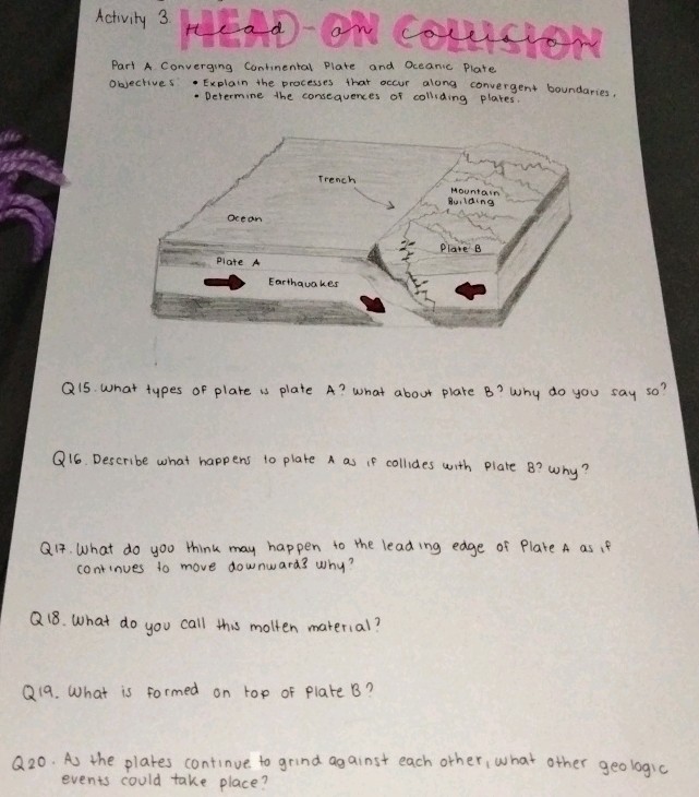 Activity 3 Part A Converging Continental | StudyX