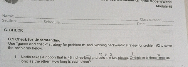 Name Section Schedule Class number | StudyX