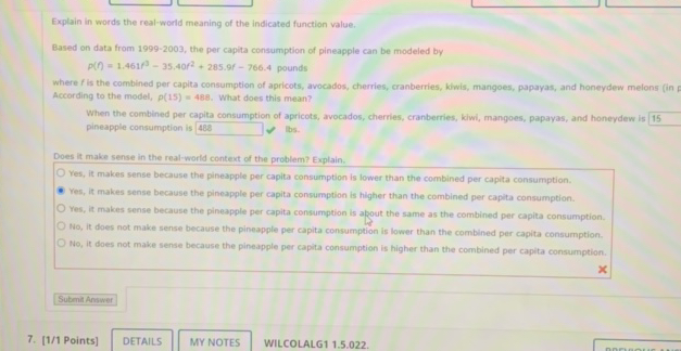 Explain in words the real-world meaning of | StudyX