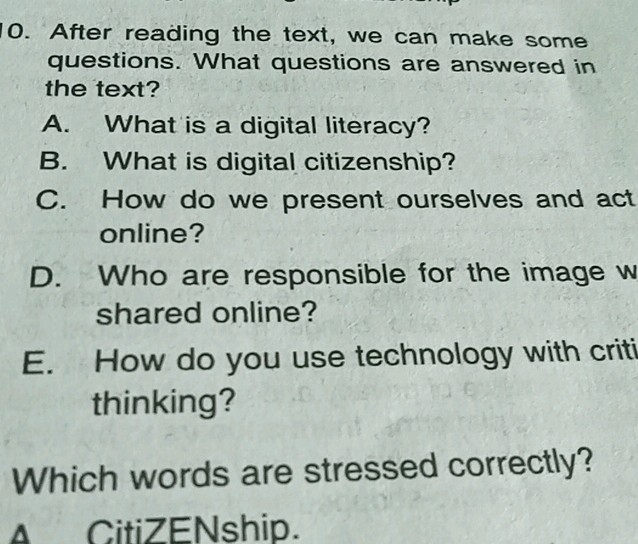 10 After reading the text we can make some | StudyX