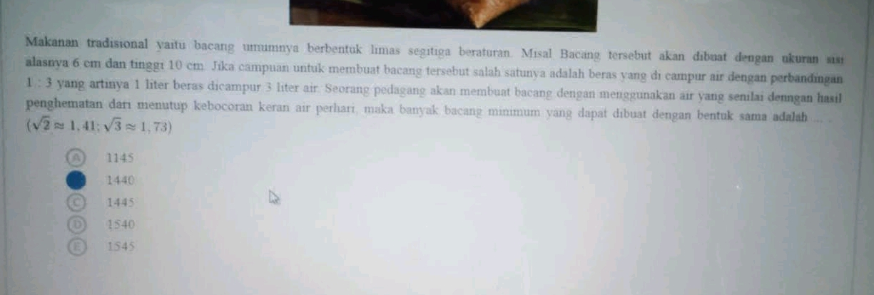 Makanan tradisional vaitu bacang umumnya | StudyX