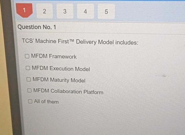 1 2 3 4 5 Question No 1 TCS Machine First | StudyX