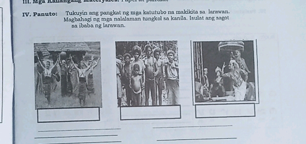 IV Panuto Tukuyin ang pangkat ng mga | StudyX