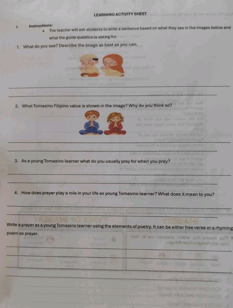 LEARNING ACTIVITY SHEET 1 Instructions - | StudyX