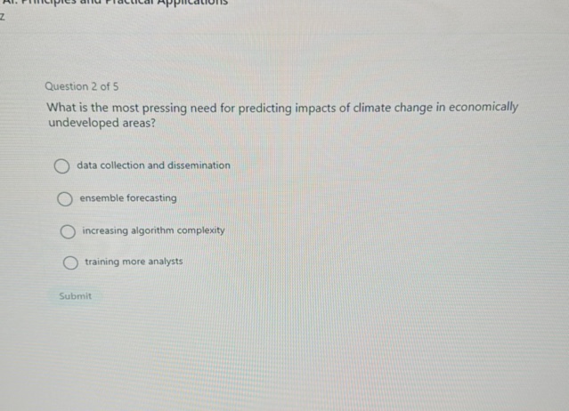 Question 2 of 5 What is the most pressing