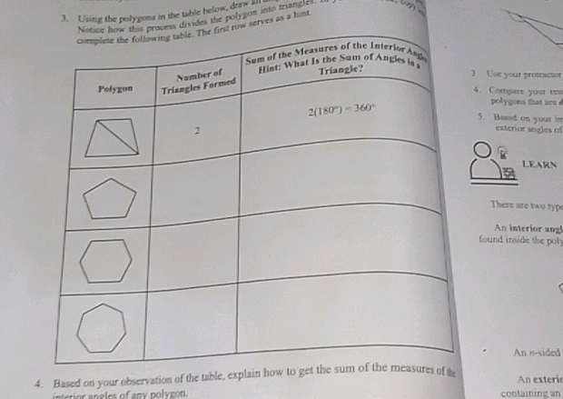 3 Using the polygons in the table below | StudyX