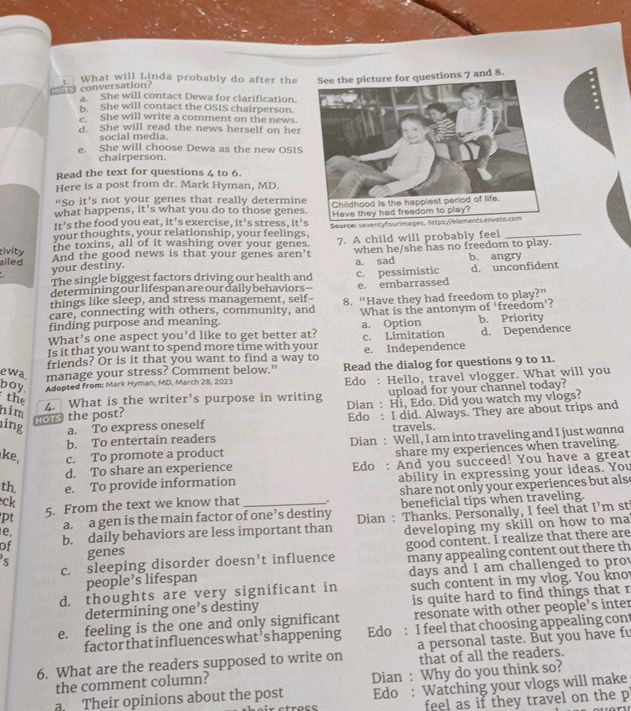 3 What will Linda probably do after the | StudyX