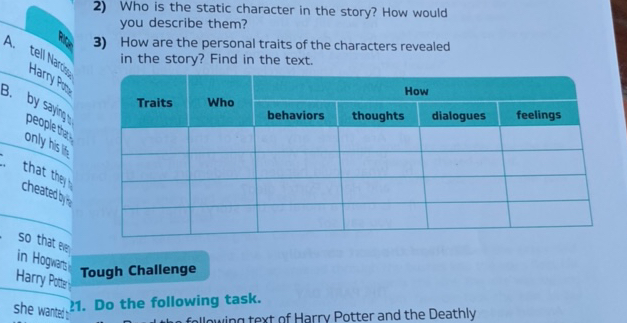2) Who is the static character in the story | StudyX