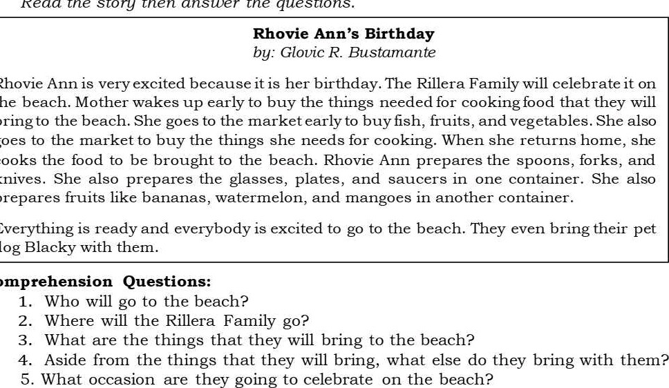 Rhovie Anns Birthday by Glovic R Bustamante | StudyX