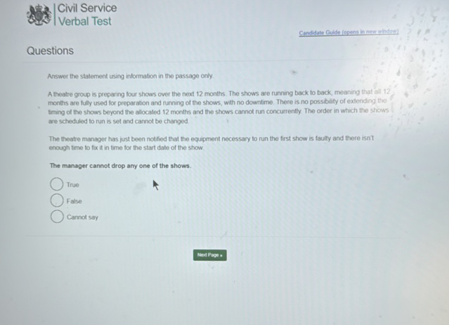 Civil Service Verbal Test Candldate Guide | StudyX