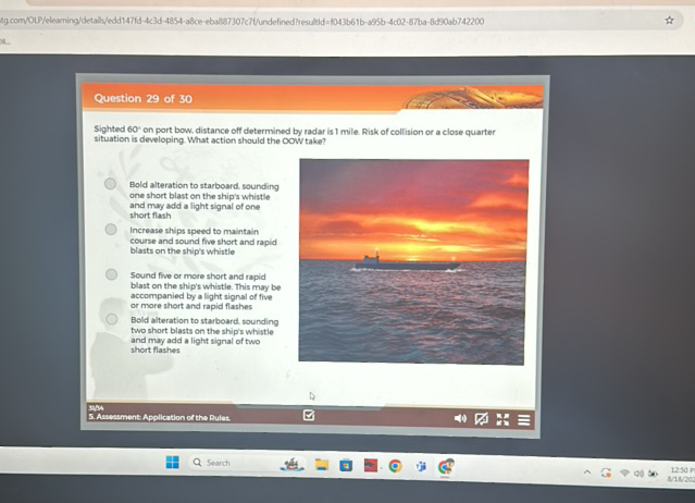 Question 29 of 30 Sighted 60 on port bow | StudyX
