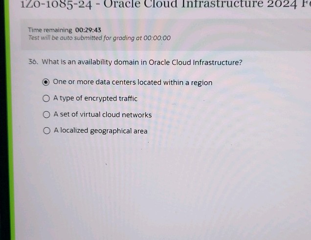 120-1085-24 - Oracle Cloud Intrastructure | StudyX