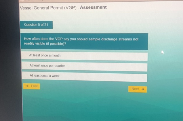 Vessel General Permit (VGP) - Assessment | StudyX