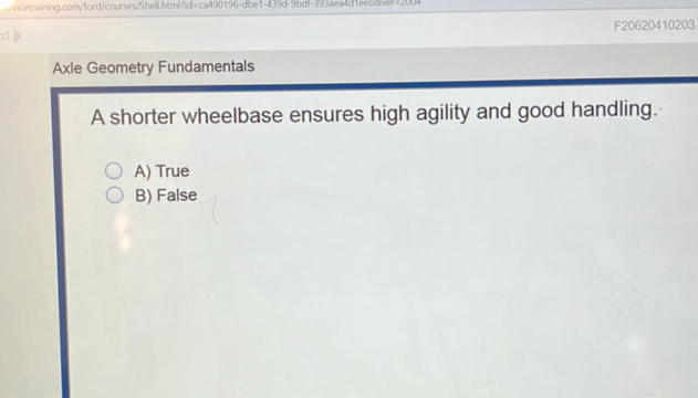 F20620410203 Axle Geometry Fundamentals A | StudyX