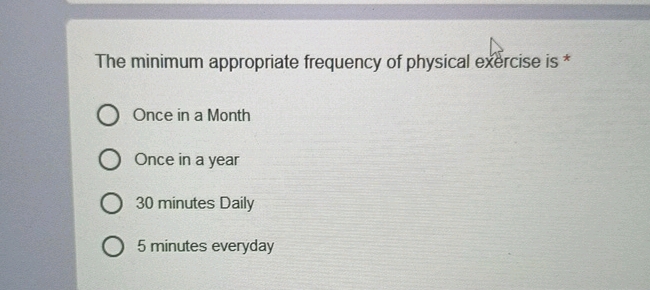 The minimum appropriate frequency of