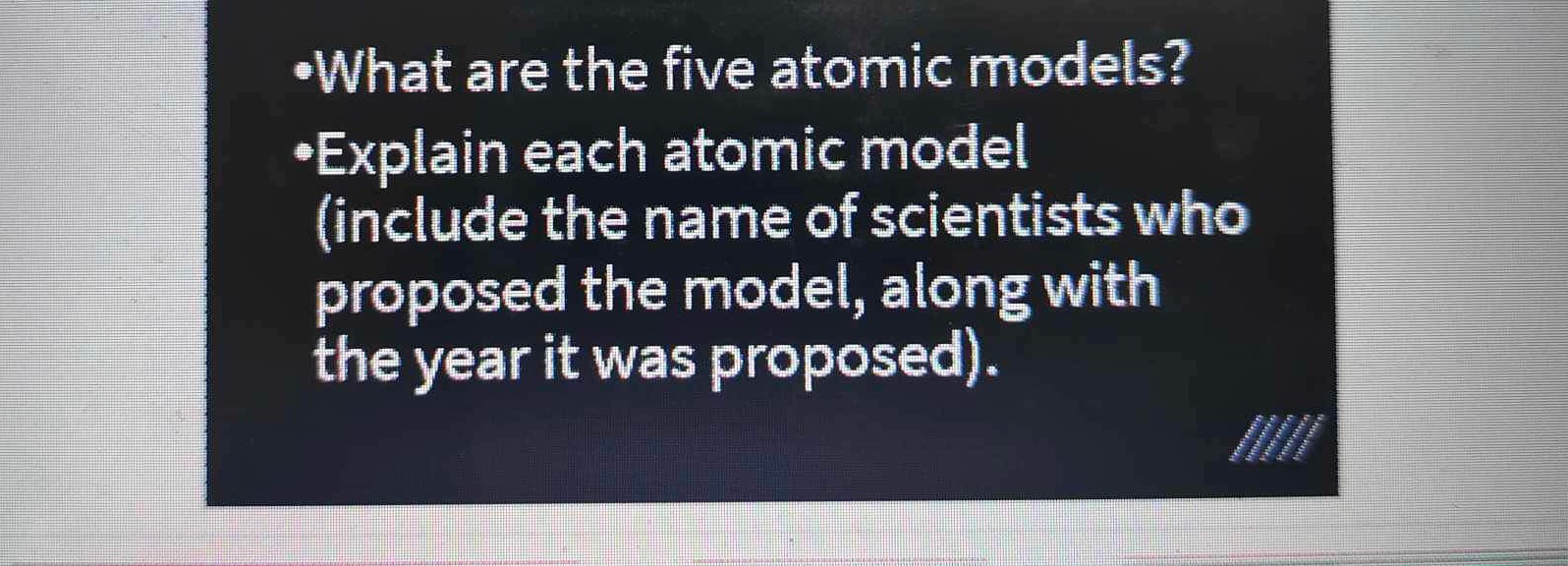 -What are the five atomic models -Explain | StudyX