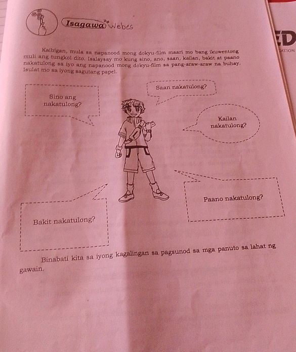 Isagawa 4 webes Kaibigen mula sa napanood | StudyX