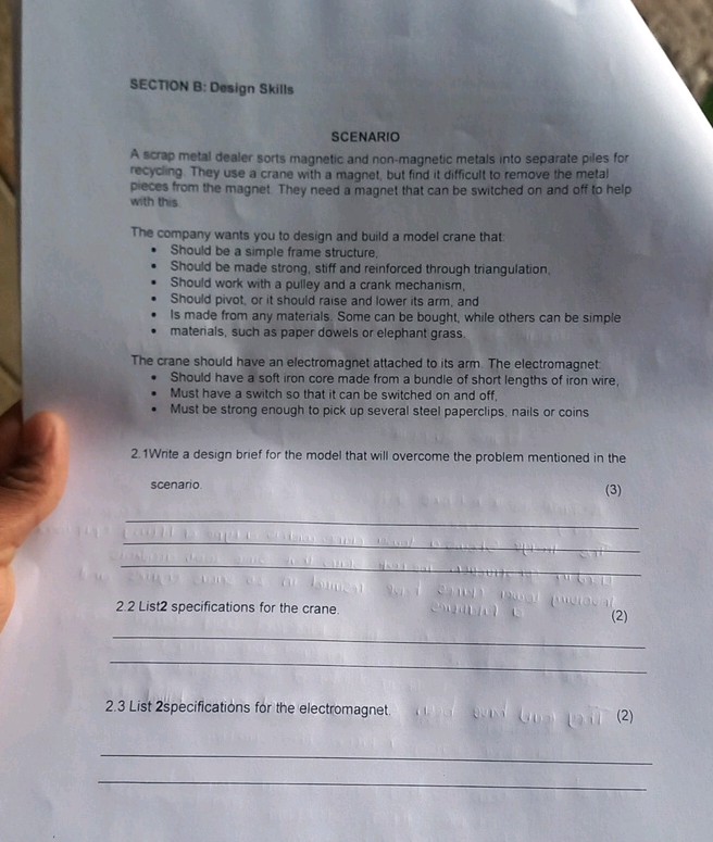 SECTION B Design Skills SCENARIO A scrap | StudyX