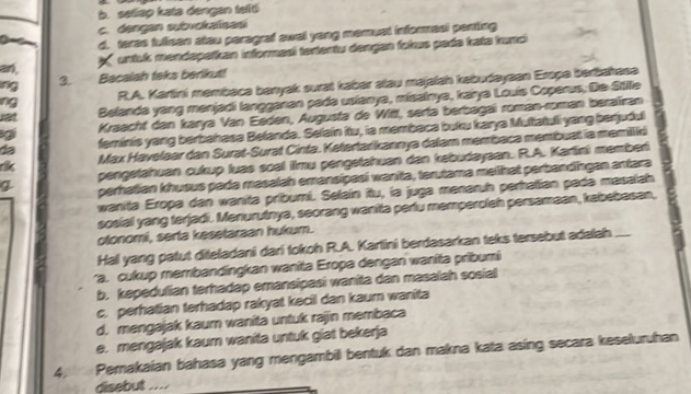 b setap kata dengan tellif c dengan | StudyX