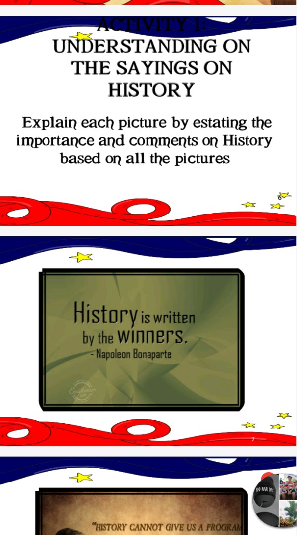 UNDERSTANDING ON THE SAYINGS ON HISTORY | StudyX