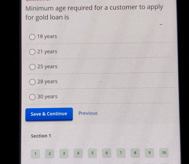 Minimum age required for a customer to apply | StudyX