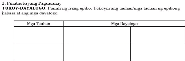 2 Pinatnubayang Pagsasanay TUKOY-DAYALOGO | StudyX