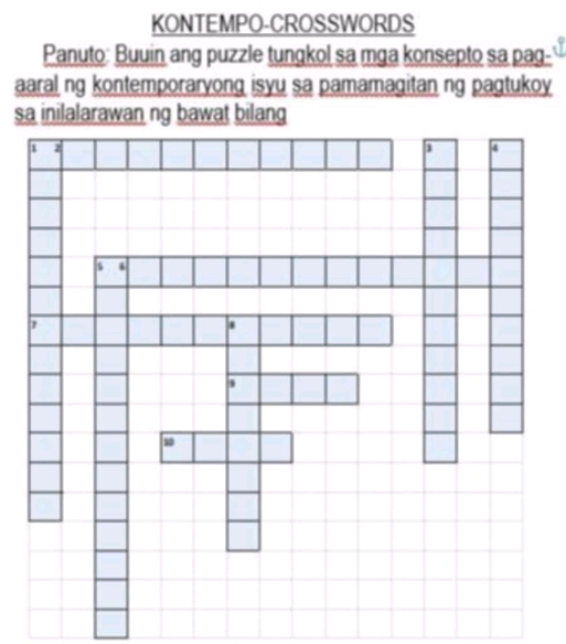 KONTEMPO-CROSSWORDS Panuto Buvin ang puzzle | StudyX