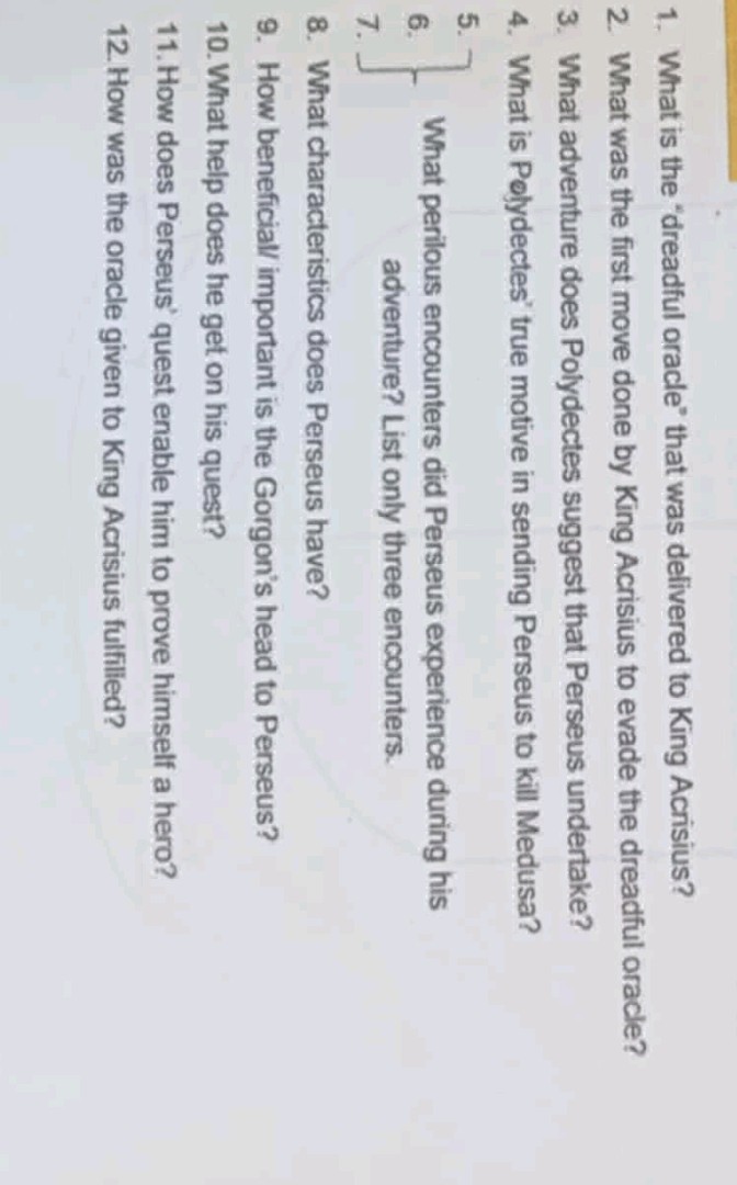 1 What is the dreadful oracle that was | StudyX