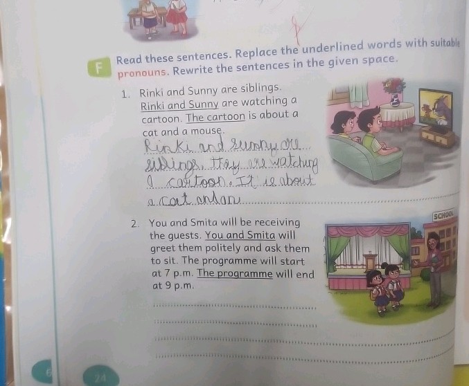 F Read these sentences Replace the | StudyX