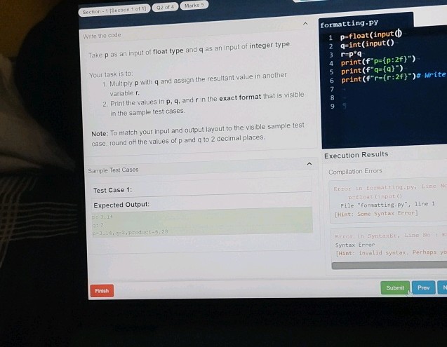 Section-1 Section 1 of 1 Q2 of 4 Marks 5 | StudyX