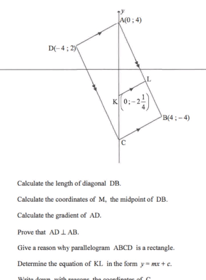 Calculate the length of diagonal DB | StudyX