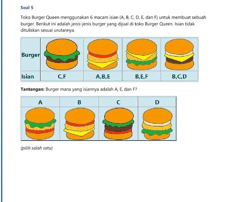 Soal 5 Toko Burger Queen menggunakan 6 | StudyX