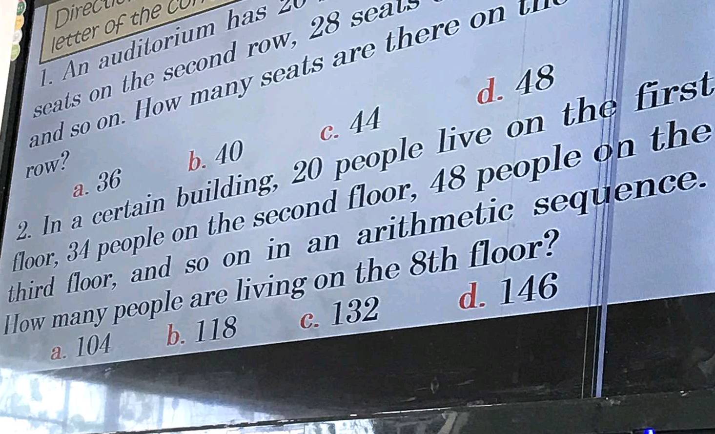 In aud the second row 28 seals is on the | StudyX
