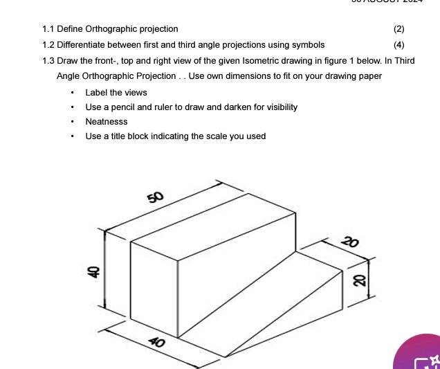 11 Define Orthographic projection (2) 12 | StudyX