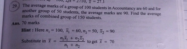 29) The average marks of a group of 100 | StudyX